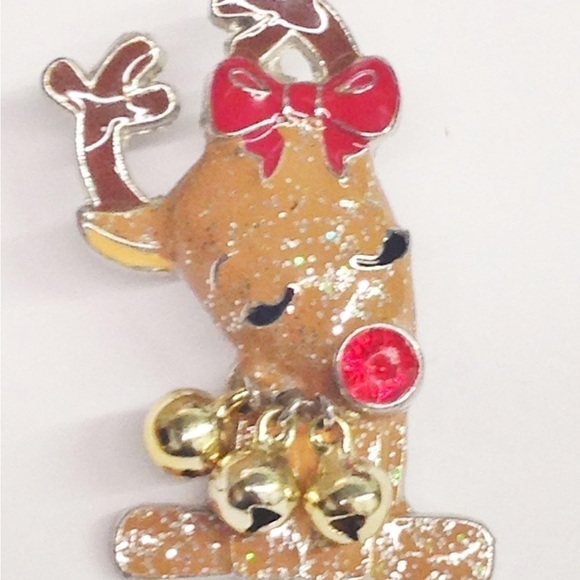 Jewelry | Vintage Rudolph The Red Nose Reindeer Brooch Pin With Bells ...